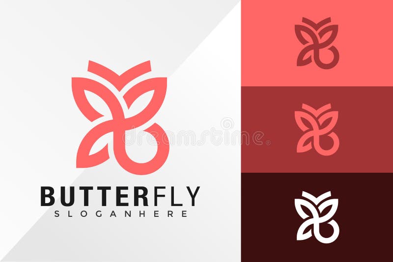 Letter B Butterfly Logo Design Vector Illustration Template Stock ...