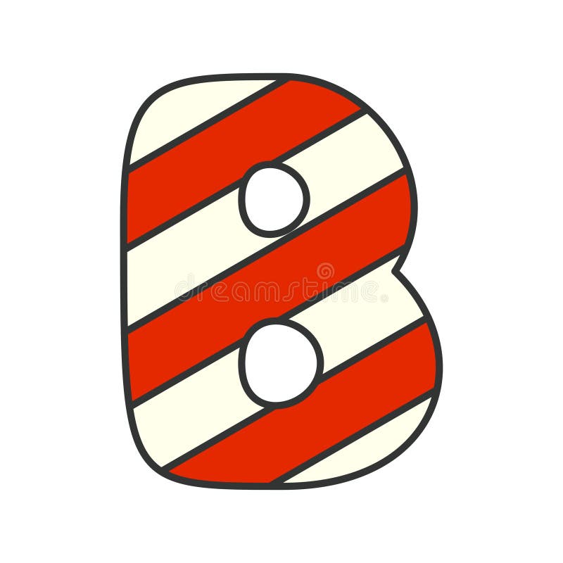 Letter B Candy Cane, Vector Illustration Stock Vector - Illustration of ...
