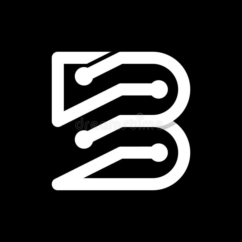 Letter B Circuit Logo Technology and Digital Abstract Dot Connection ...