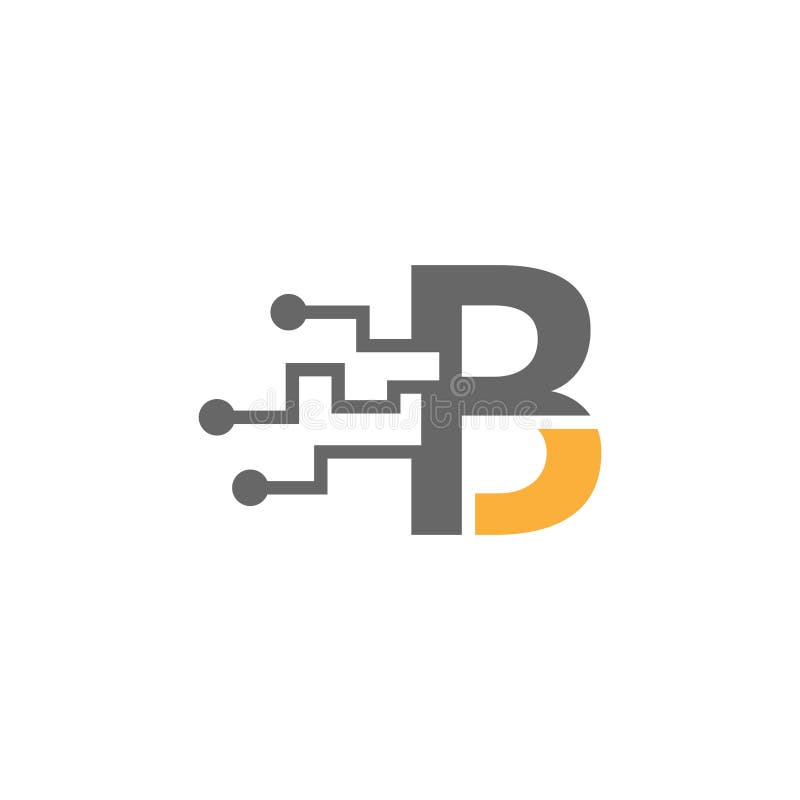 Letter B Circuit Technology Logo Icon Creative Design Stock Vector ...