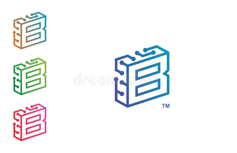 Letter R Circuit Logo Templates Stock Vector - Illustration of alphabet ...