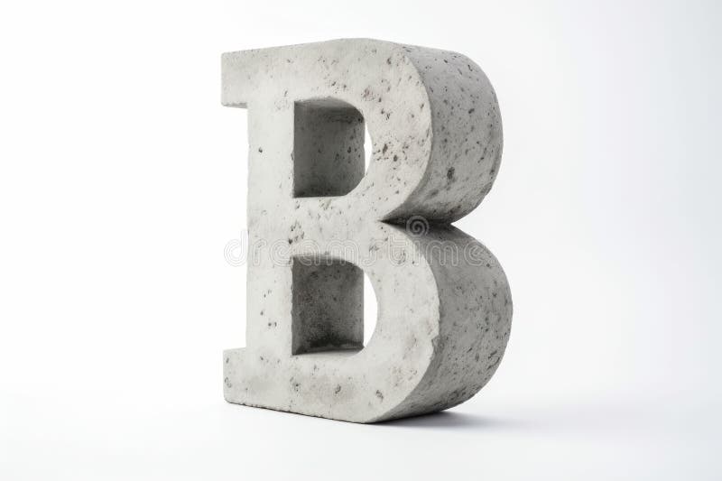 Letter B, from Concrete, on White Background Stock Illustration ...