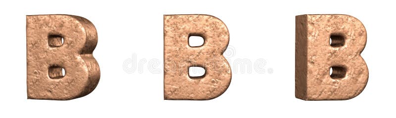 Letter B from Copper Letters Alphabet Collection Set. Isolated Stock ...