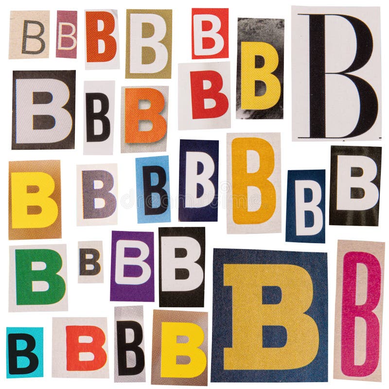 Letter B Cut Out from Newspapers Stock Image - Image of newsprint ...