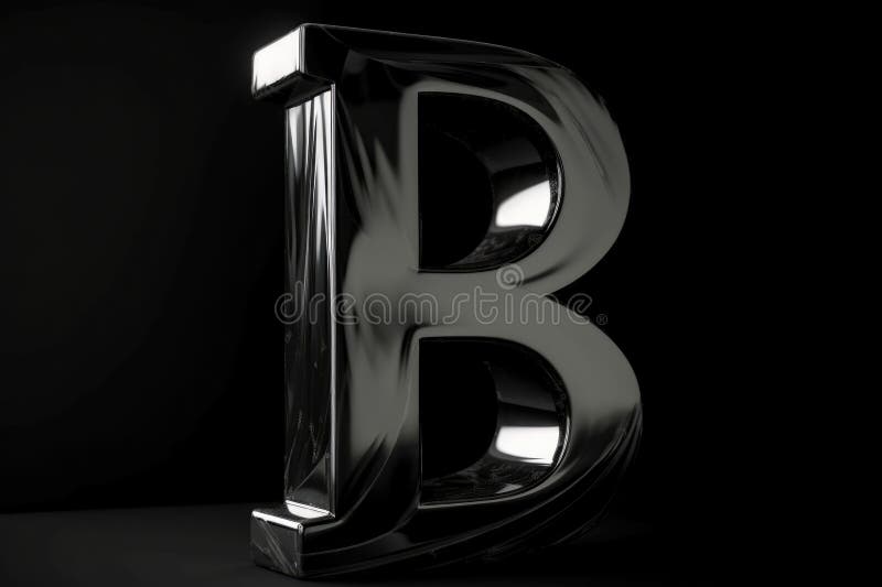 Letter B, 3d Block Letters Style, on Black Background Stock ...