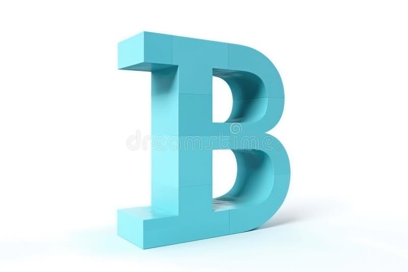 Letter B, 3d Block Letters Style, on White Background Stock ...