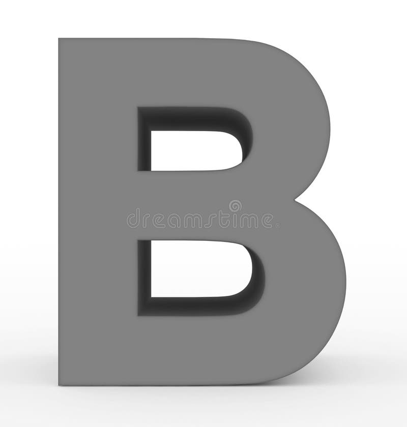 Letter B 3d Gray Isolated on White Stock Illustration - Illustration of ...