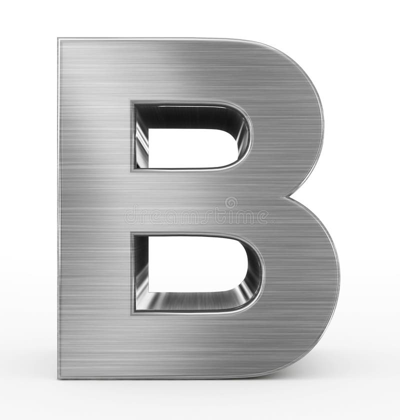 Letter B 3d Metal Isolated White Stock Illustrations – 410 Letter B 3d ...