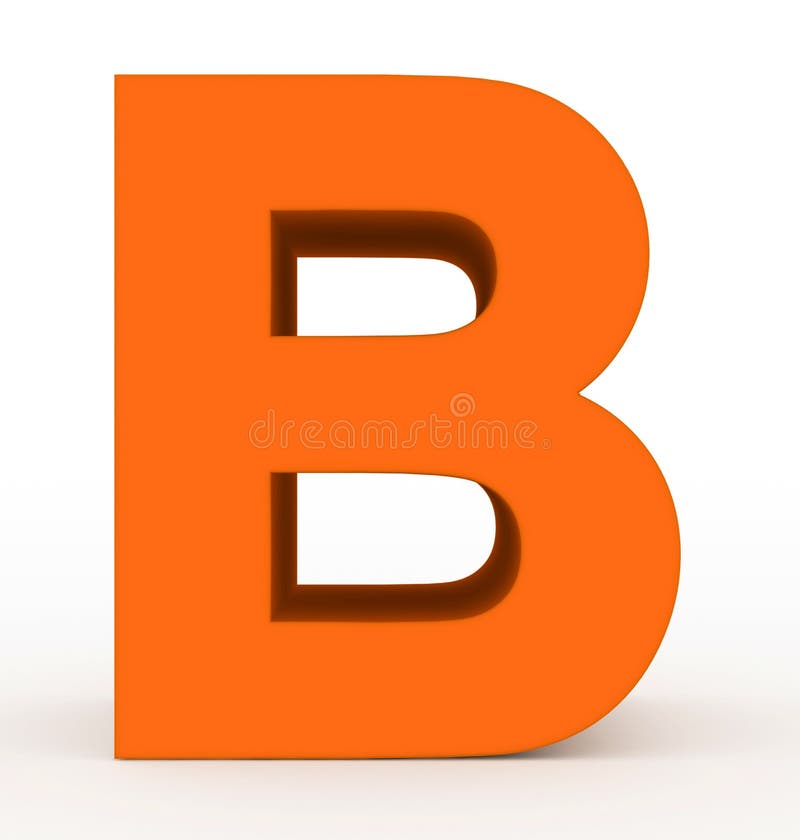 Letter B 3d Orange Isolated on White Stock Illustration - Illustration ...