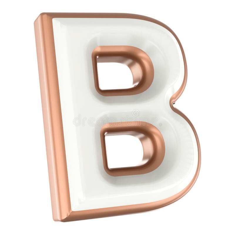 Letter B 3D Render with White Background Design Stock Illustration ...