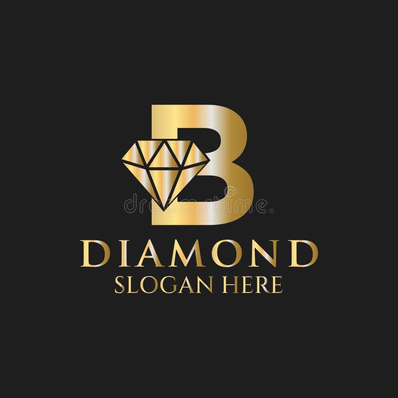 Letter B Diamond Logo Design. Jewelry Logo with Diamond Icon Vector ...
