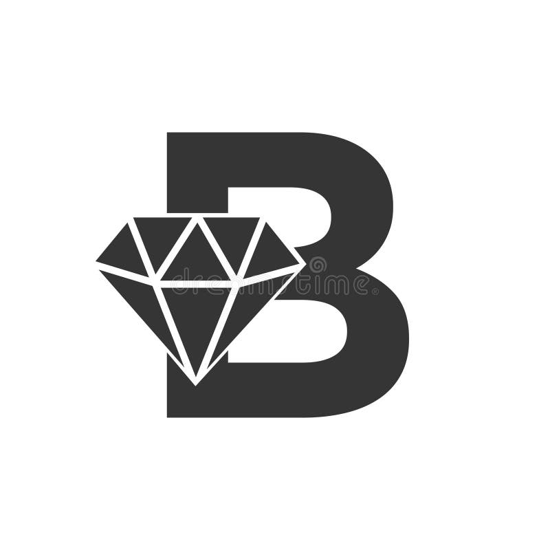 Letter B Diamond Logo Design. Jewelry Logo with Diamond Icon Vector ...