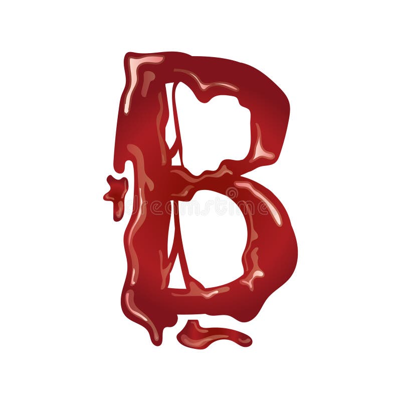 Letter B with Dripping Blood. Vector Illustration Decorative Design ...