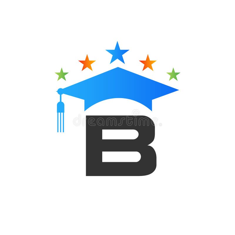Letter B Education Logo Initial Graduation Cap Concept. Education Logo ...