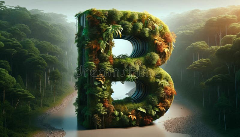 The Letter B of the Enchanted Amazon Rainforest. Stock Illustration ...