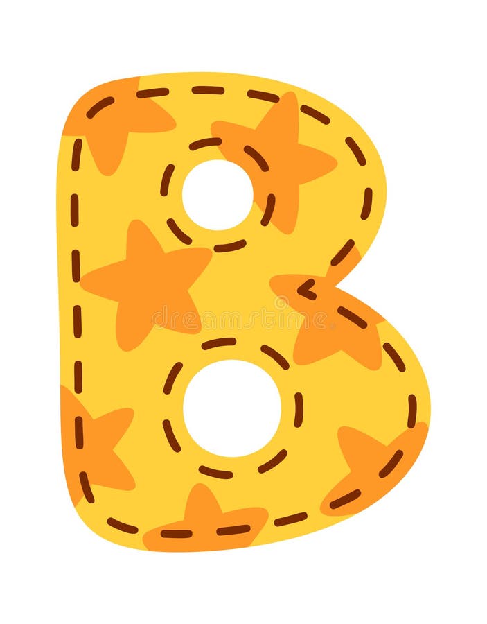 Letter B English Font Patch Stock Illustration - Illustration of text ...