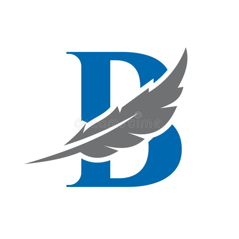 Letter B Feather Logo Vector Template. Law Logo Bird Feather Symbol ...