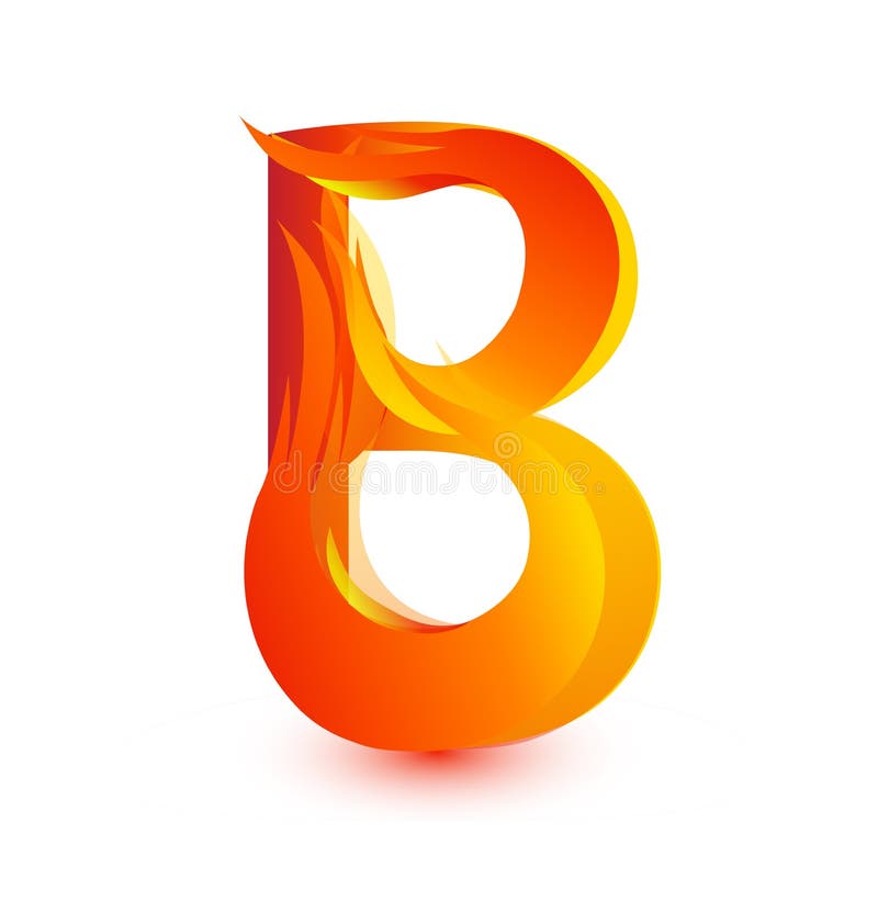 Letter B in Fire Flame Icon Vector Stock Vector - Illustration of ...