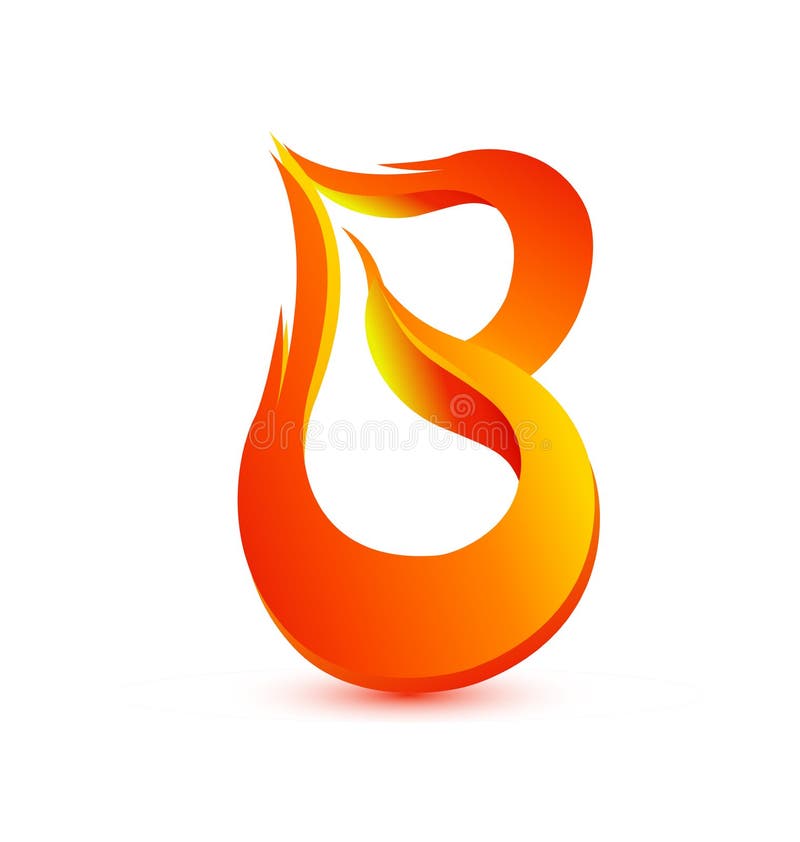 Letter B in Fire Flame Icon Vector Stock Vector - Illustration of ...