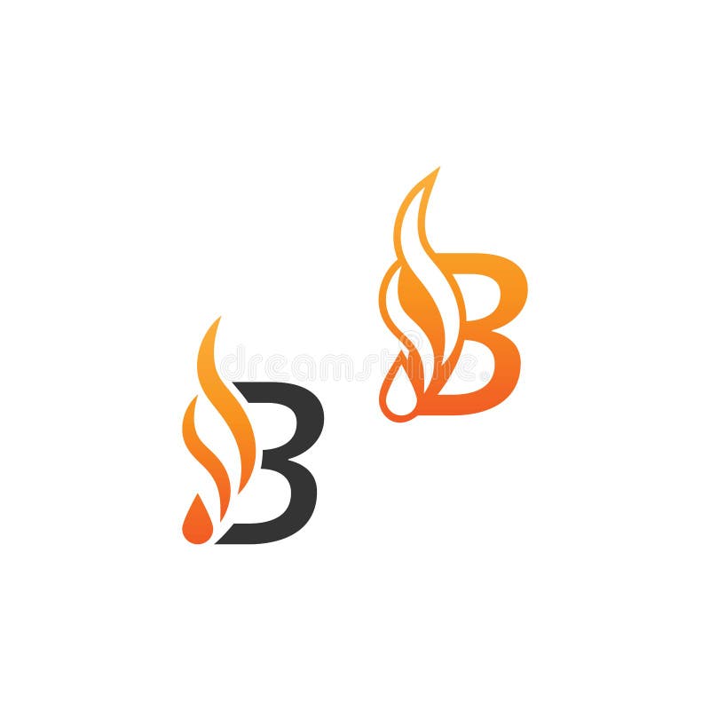 Letter B and Fire Waves, Logo Icon Concept Design Stock Vector ...