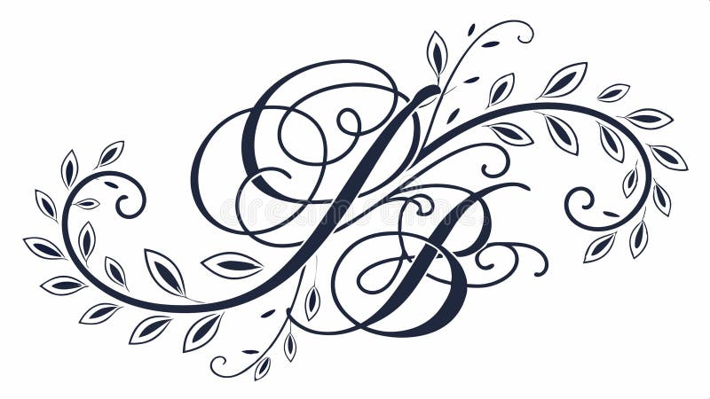 Letter B Floral Monogram, Elegant and Decorative Initial Vector Design ...