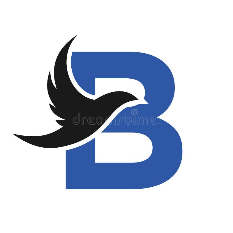 Letter B Flying Bird Logo Template Vector Sign. Dove Bird Logo on ...