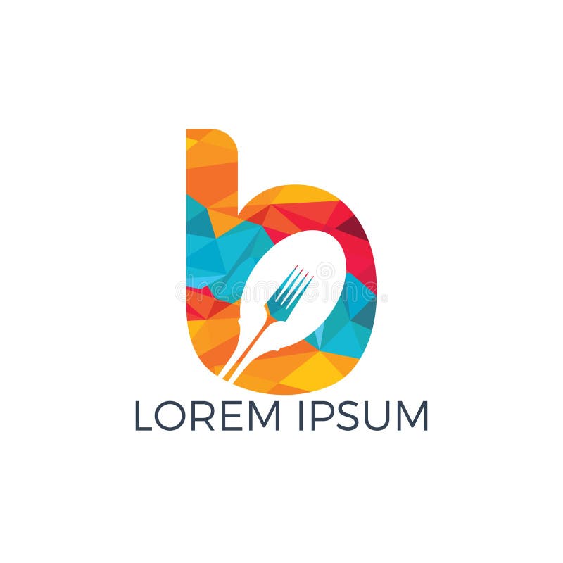 Letter B Food Logo Illustration Template. Stock Vector - Illustration ...