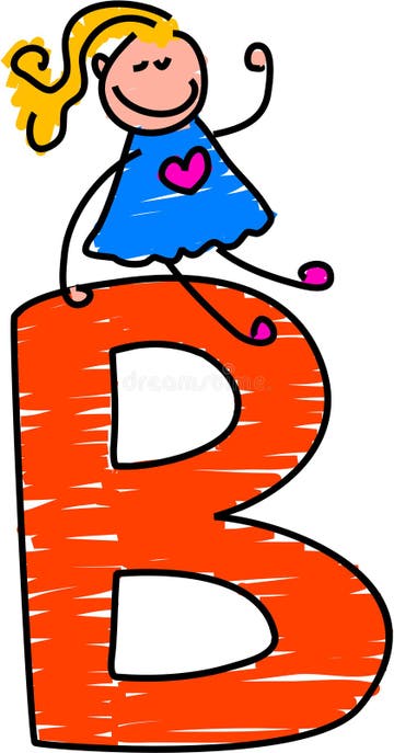 Letter B girl stock illustration. Illustration of letters - 604877