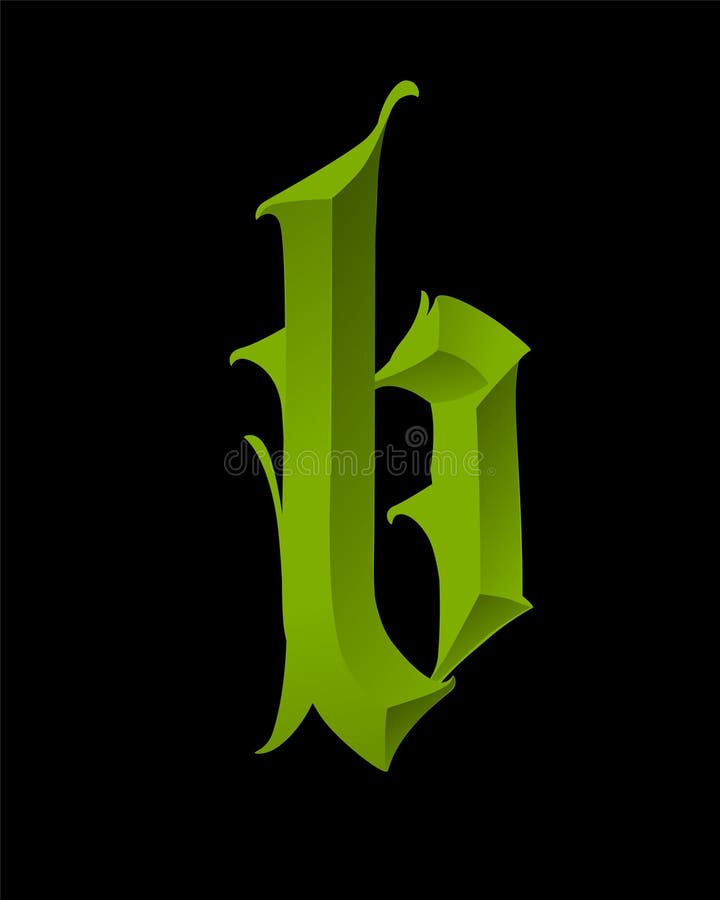 Letter B in the Gothic Style. Vector. Alphabet. Calligraphy and ...