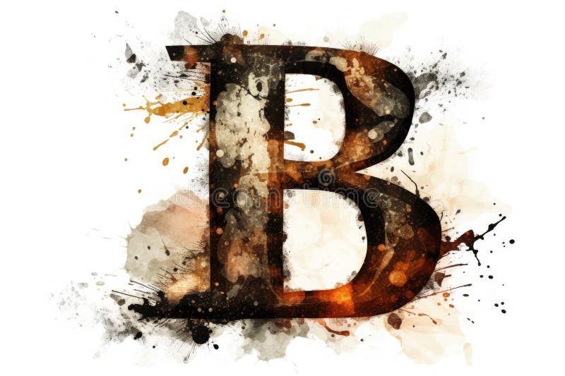 Letter B, Grunge Style, on White Background Stock Photo - Image of ...