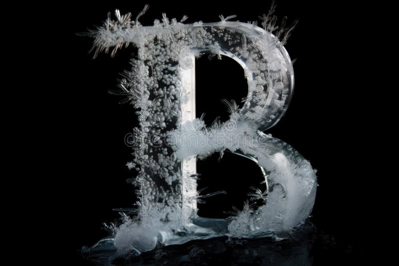 Letter B, Ice and Snow Style, on Black Background Stock Image - Image ...