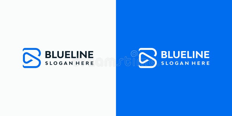 Letter B Initials Vector Logo Design Wave Line Shape with Modern ...