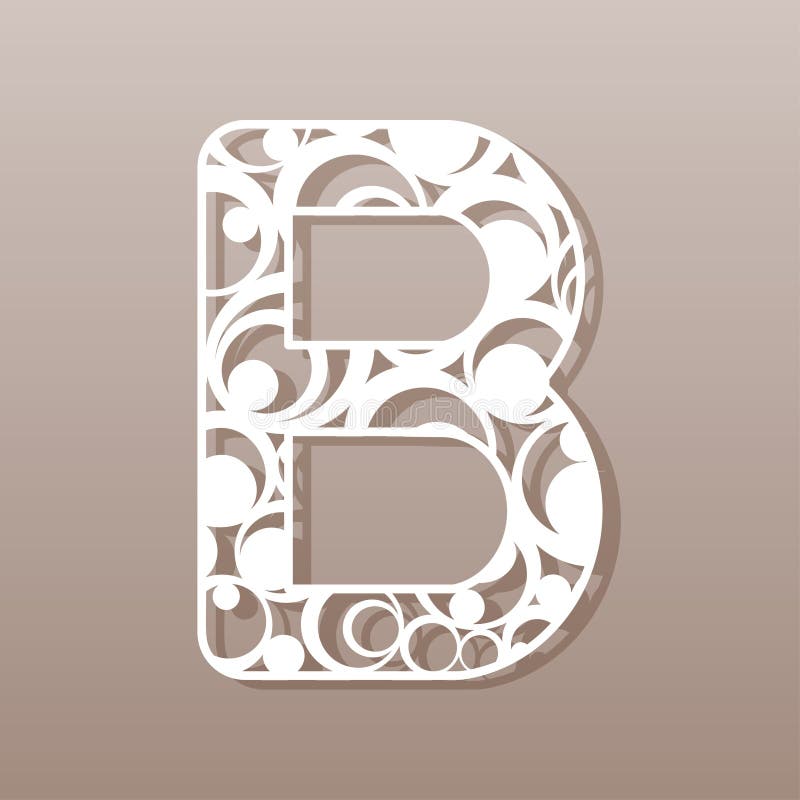 Letter B for Laser Cutting. English Alphabet Stock Vector ...