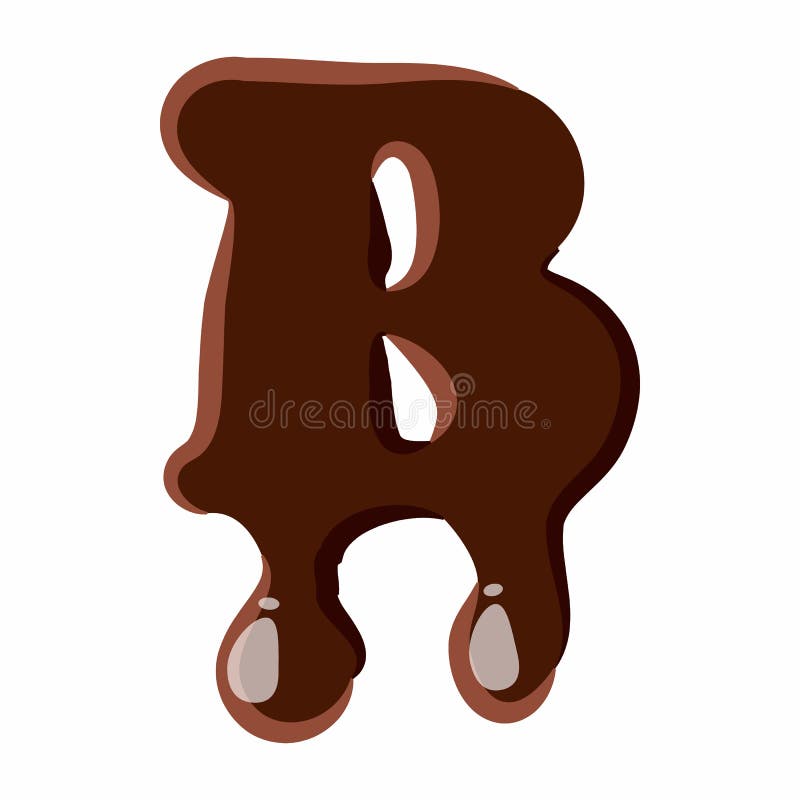 Letter B from Latin Alphabet Made of Chocolate Stock Vector ...