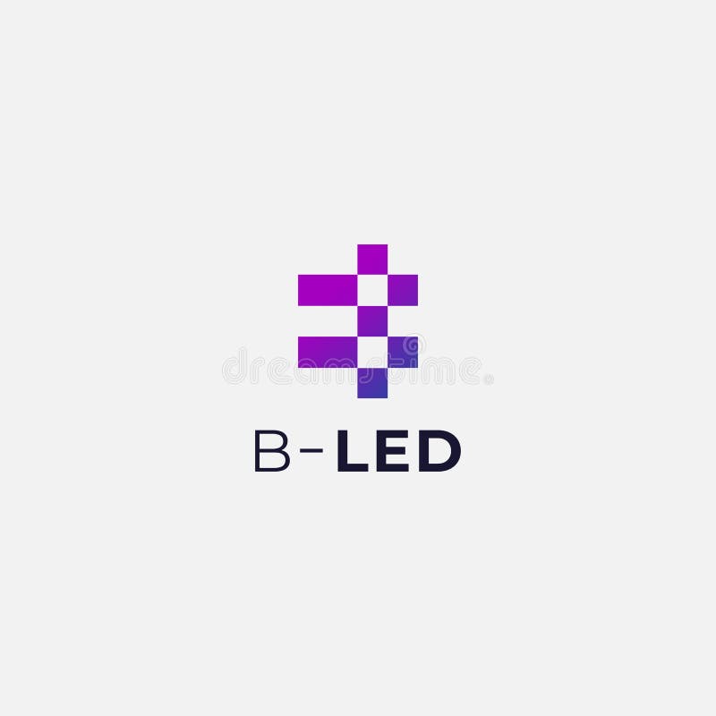 Letter B LED Simple Logo Abstract Stock Vector - Illustration of ...