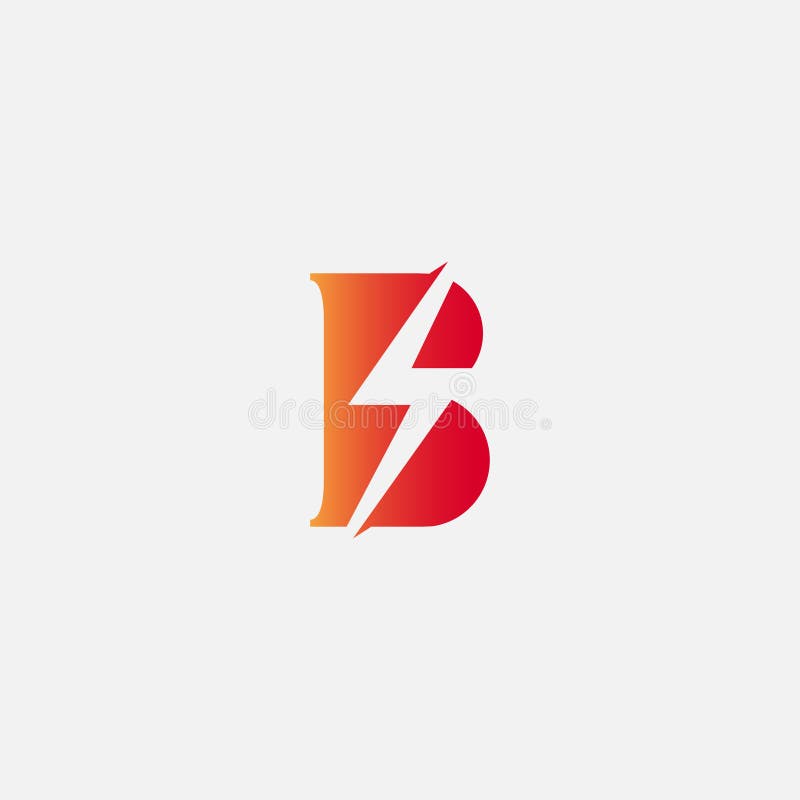 Letter B and Lightning Vector Illustration for an Icon, Symbol or Logo ...