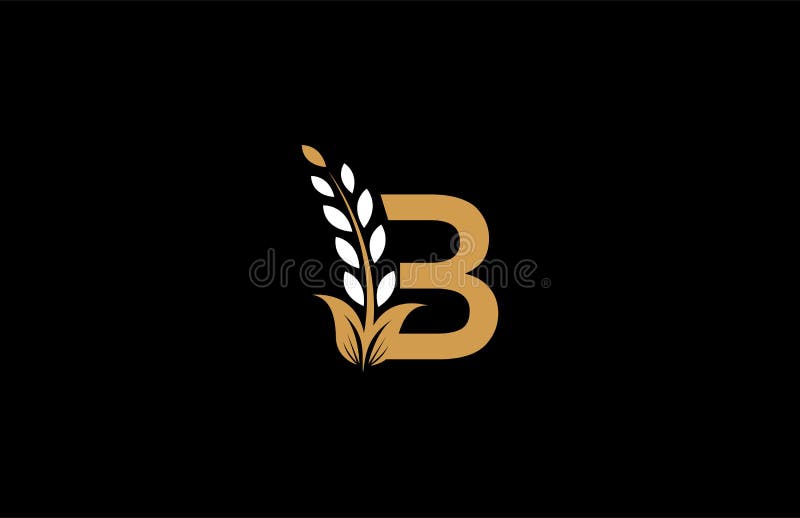 Letter B Linked Monogram Laurel Logotype Stock Illustration ...