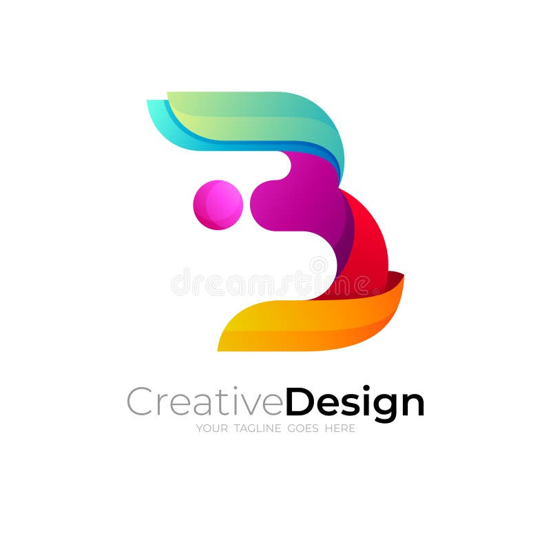 Symbol B Logo with Colorful Design Illustration, Colorful Icon Stock ...