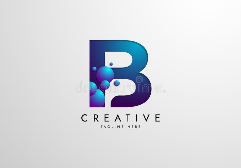 Letter B Logo Combined with Gradient Colored Bubbles Stock Vector ...