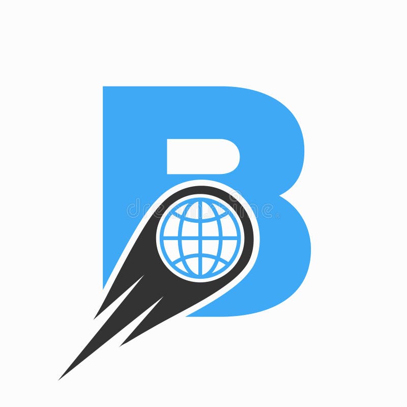 Letter B Logo Concept with Global World Icon Template Stock Vector ...
