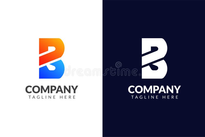 Letter B Logo Design Elegant with Blue and Orange Gradient Stock Vector ...