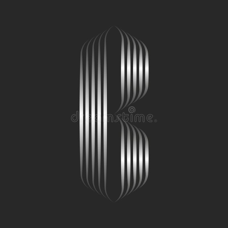 Letter B Logo Elegant Monogram from Metallic Gradient Stripes from ...