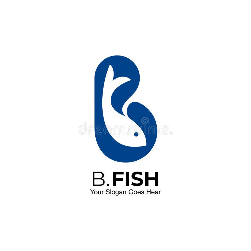 Letter B Logo and Fish Design, Simple Logo Template Stock Vector ...
