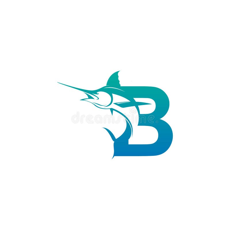 Letter B Logo Icon with Fish Design Symbol Template Stock Vector ...