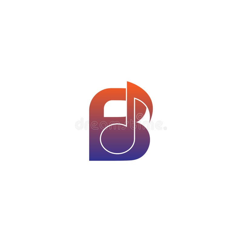 Letter B Logo Icon with Musical Note Design Symbol Template Stock ...