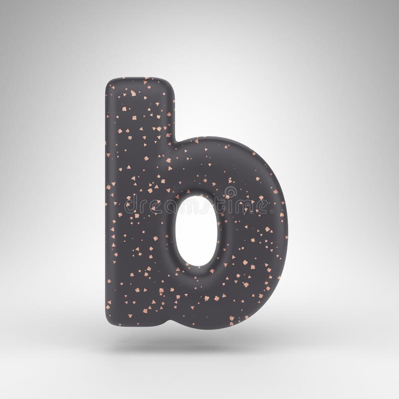 Letter B Lowercase on White Background. Black Matte 3D Letter with ...