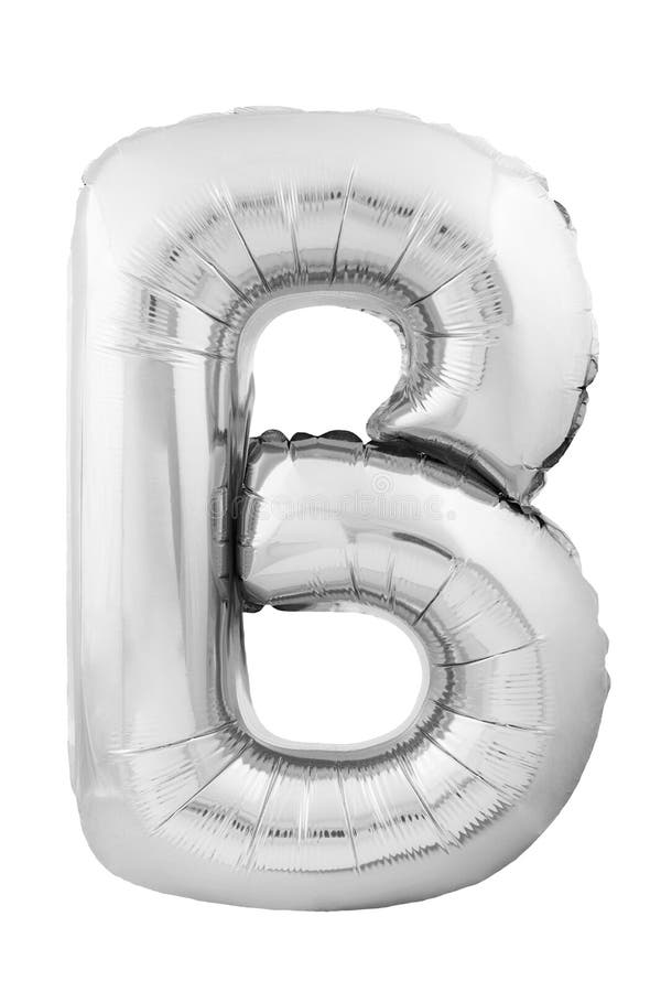 Letter F in Silver Mylar Balloon Isolated Stock Image - Image of ...