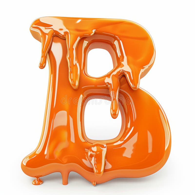 A Letter B Made of Melted Orange Paint, in 3D Style Stock Illustration ... A Letter B Made of Melted Orange Paint, in 3D Style Stock Illustration ...