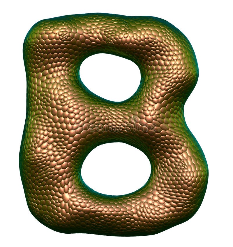 Letter B Made of Natural Gold Snake Skin Texture Isolated on White ...