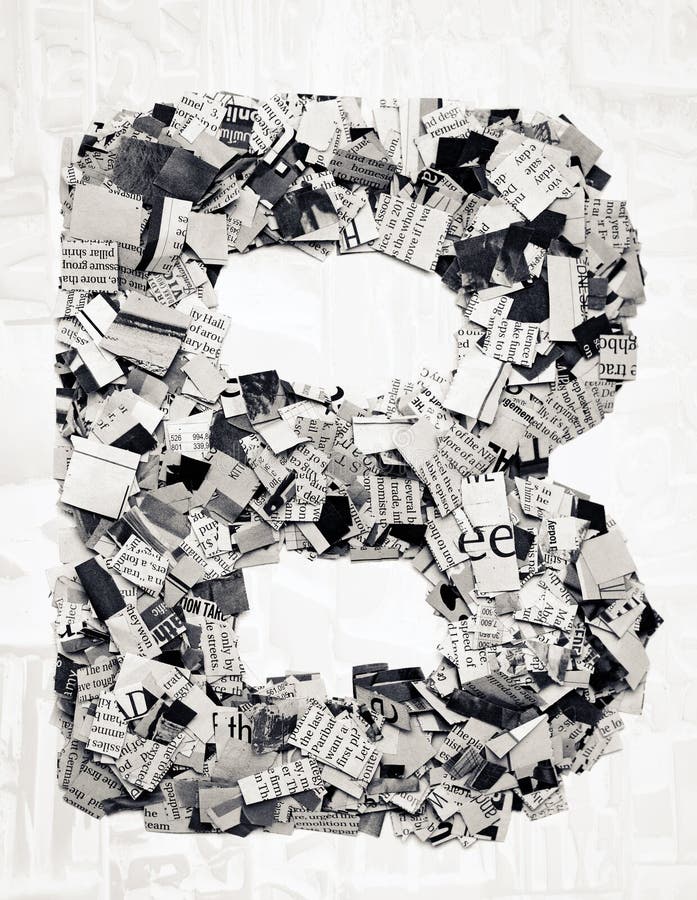 The Letter B Made from Newspaper Stock Image - Image of newsprint ...